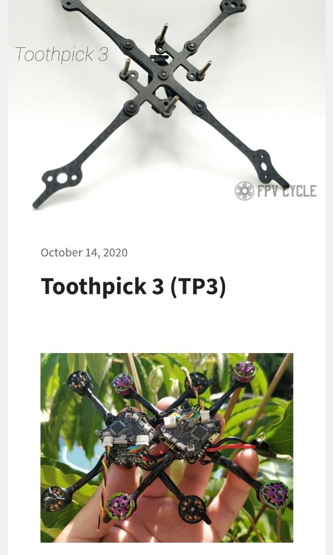 Fpv Cycle Toothpick TP3 kit + Hardware, Hobbies & Toys, Toys & Games on ...