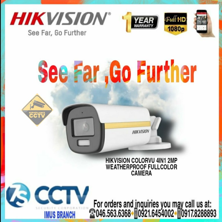 HIKVISION 2MP ColorVu Audio Fixed Mini Bullet Camera, Furniture & Home ...