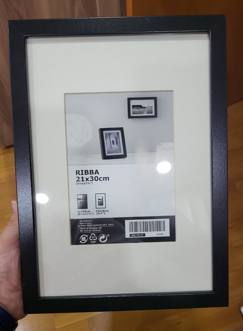 Ikea Black Ribba Photo Frame - 21 x 30cm, Everything Else on Carousell