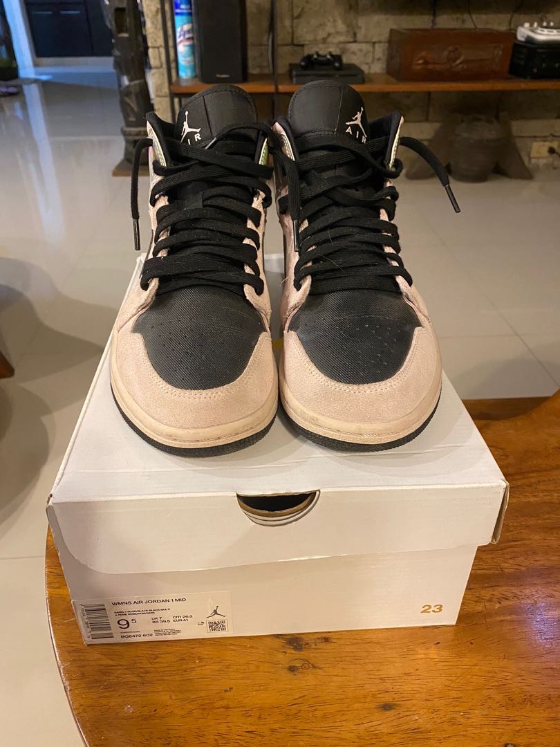 Jordan 1 mid Dirty Powder iridescent, Men's Fashion, Footwear, Sneakers ...