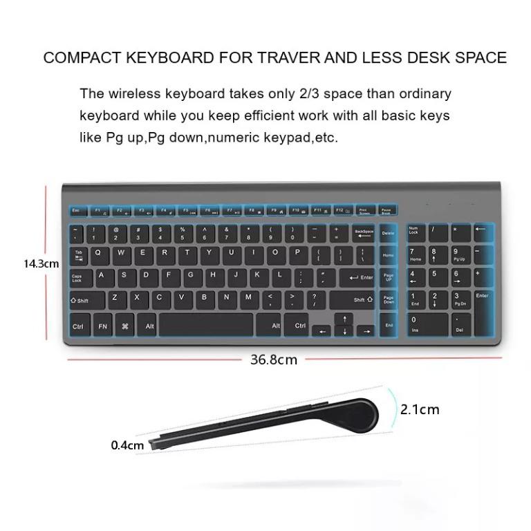 joy Access Wireless Keyboard and Mouse Set Computer Mice Silent Button ...
