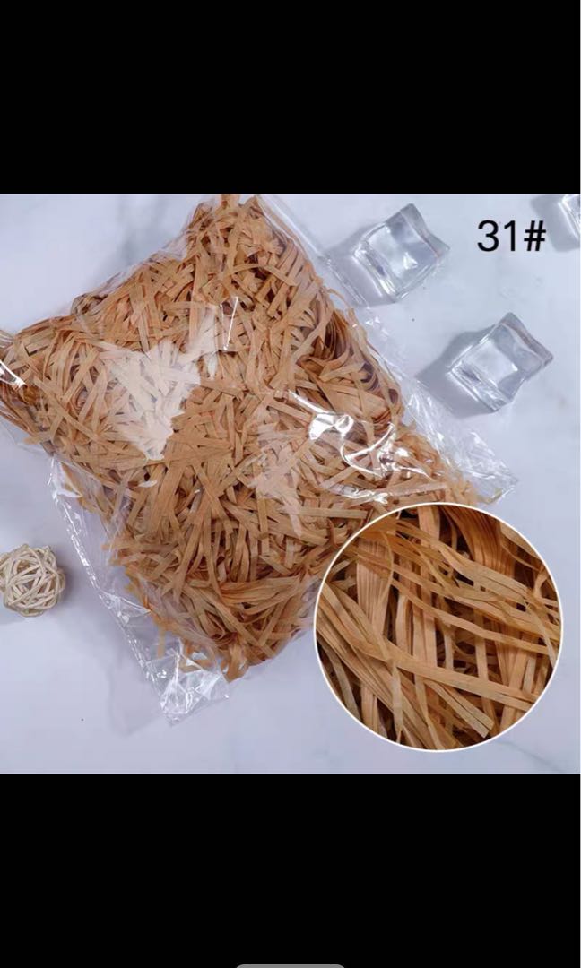 Khaki Kraft colour. 200g Shredded paper for gift boxes. Paper raffia ...