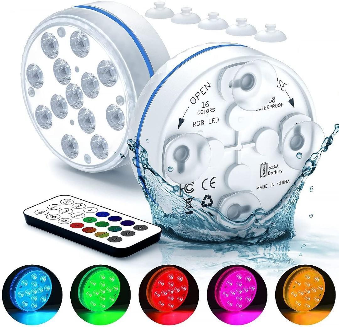 Koicaxy LED Hot Tub Light, Waterproof Submersible Blow Up Pond Lights ...