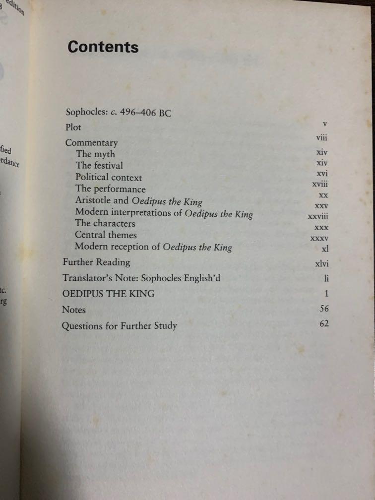 Oedipus the king, Hobbies & Toys, Books & Magazines, Fiction & Non ...