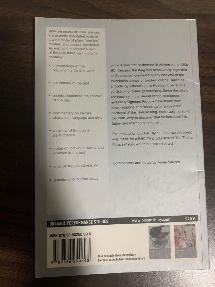 Oedipus the king, Hobbies & Toys, Books & Magazines, Fiction & Non ...