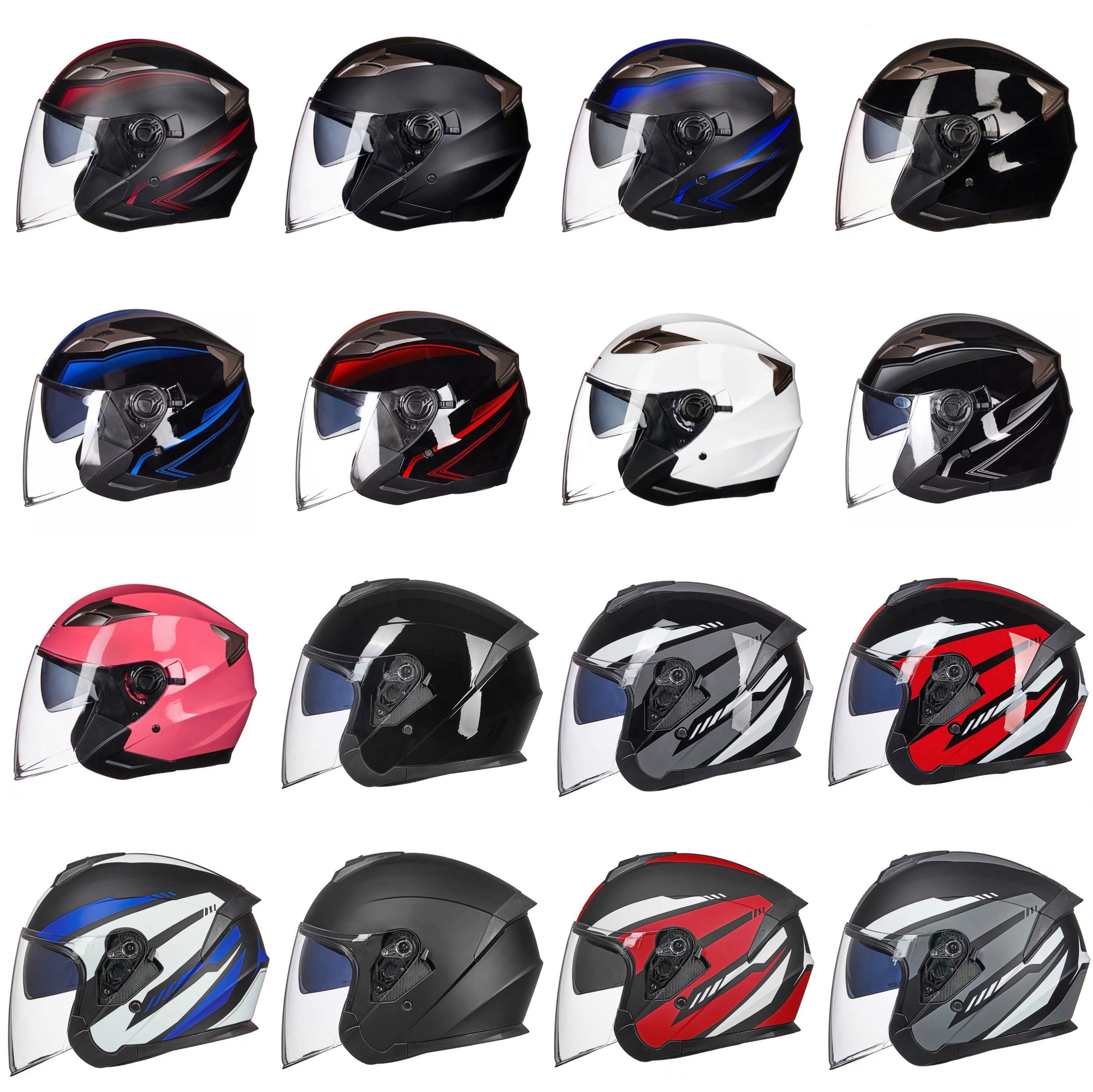 Open Face with Inner Lens Dual Visor Motorcycle Helmet Visor Bike ...