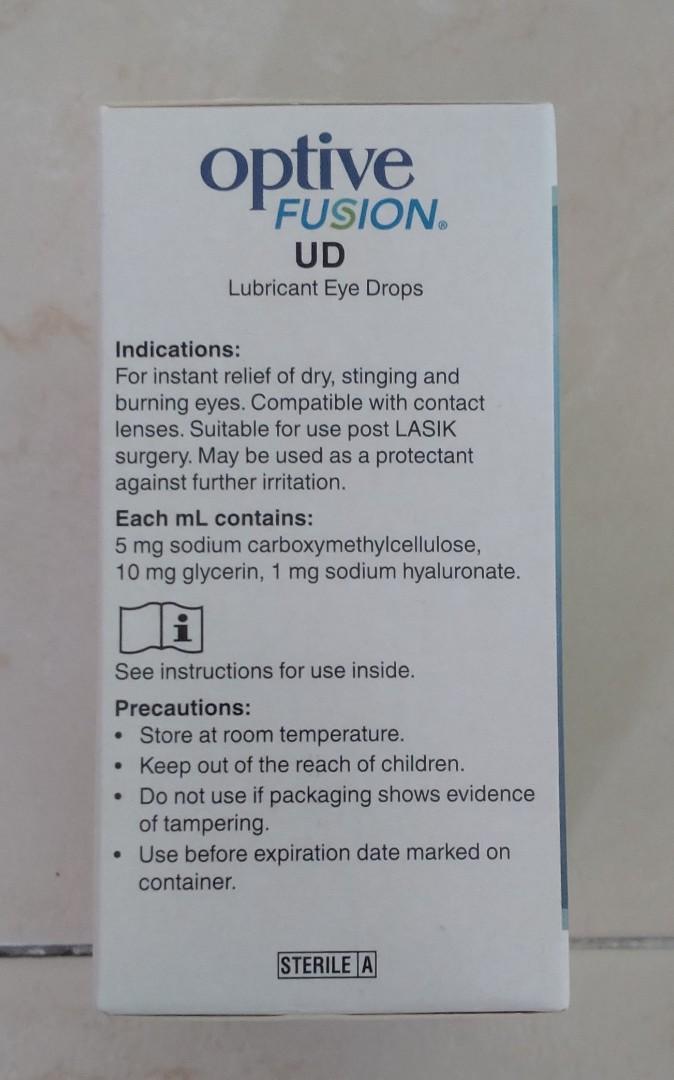 Optive Fusion UD Lubricant Eye Drops (30X0.4ml), Health & Nutrition ...