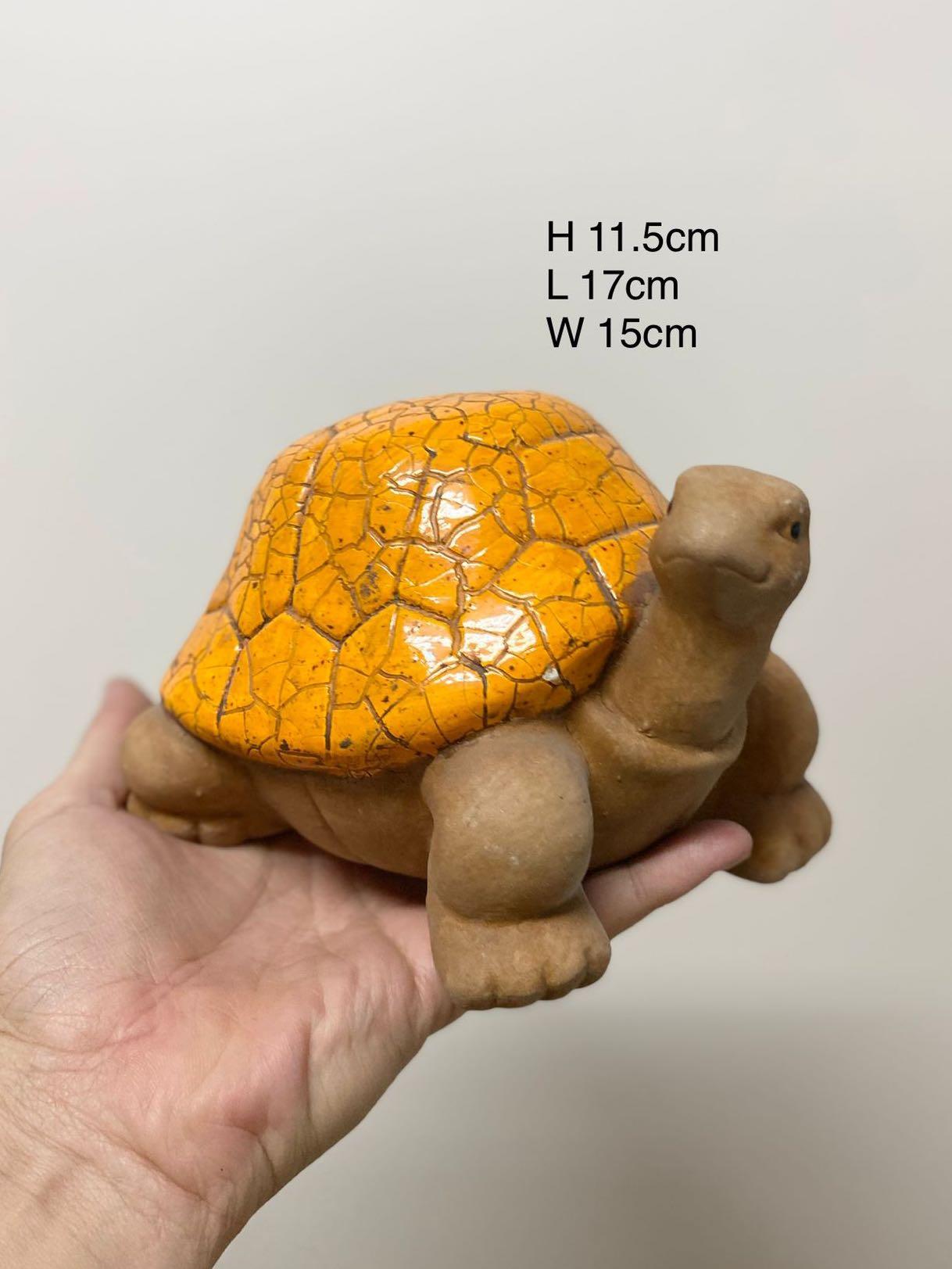 Orange shell tortoise display garden figurine, Furniture & Home Living ...