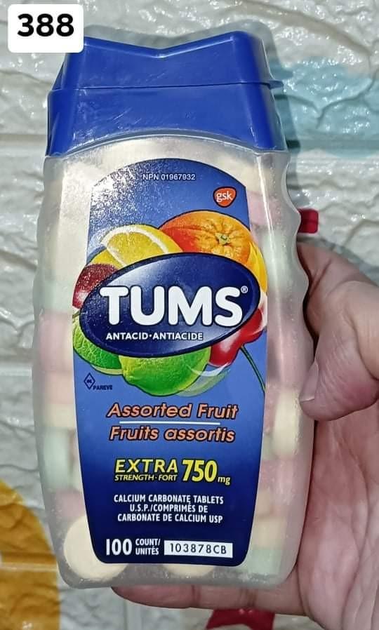 ORIGINAL TUMS CALCIUM CARBONATES TABLETS, Health & Nutrition, Health ...