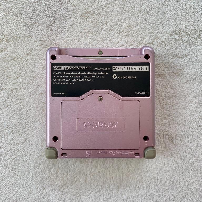 RARE Nintendo Game Boy Advance SP in Pearl Pink Console [AGS-101 ...