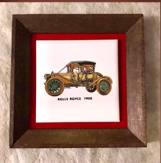 Rolls Royce 1908 model car tile picture on wooden frame, Furniture ...