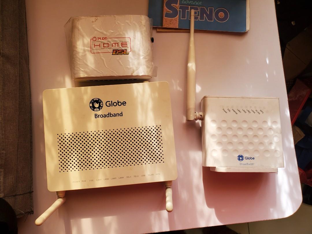 Router Modems Globe and Pldt package all 3pcs, Computers & Tech, Parts ...