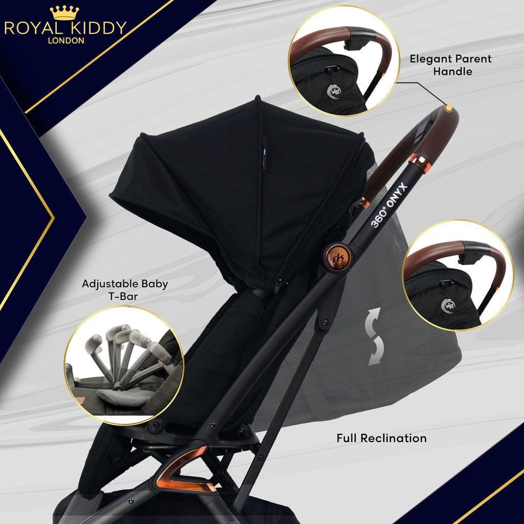 ROYAL KIDDY LONDON 360 Onyx Stroller Double Facing and Compact Stroller ...