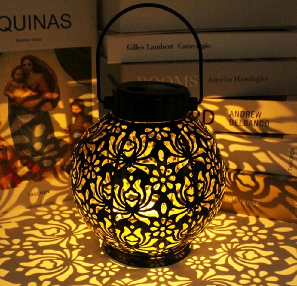 Solar Powered LED Moroccan Lantern Hanging Light Outdoor Garden [ auto ...