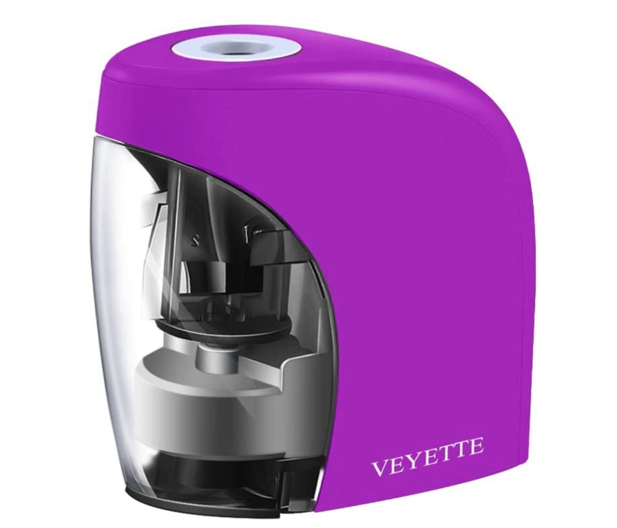 VEYETTE Portable Electric Pencil Sharpener Plug and Battery Operated ...