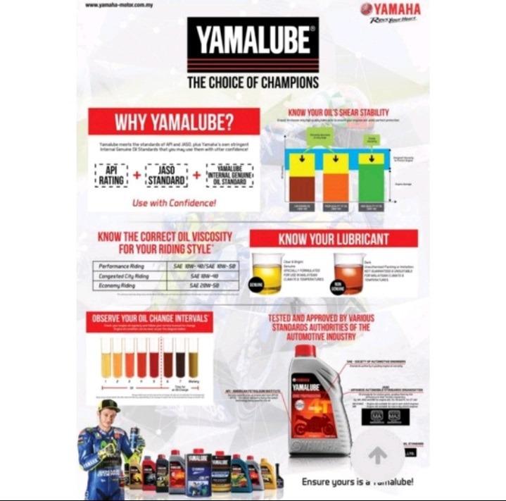100% Original Yamalube Blue Core Bluecore Scooter Oil Motor Engine Semi ...