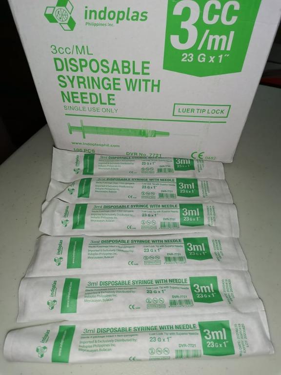 3 ML Indoplas Disposable Syringe Box of 100, Health & Nutrition ...