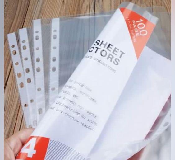 A4 Size Multipurpose 11-Hole Loose Leaf Clear PVC Sheet Page Protectors ...