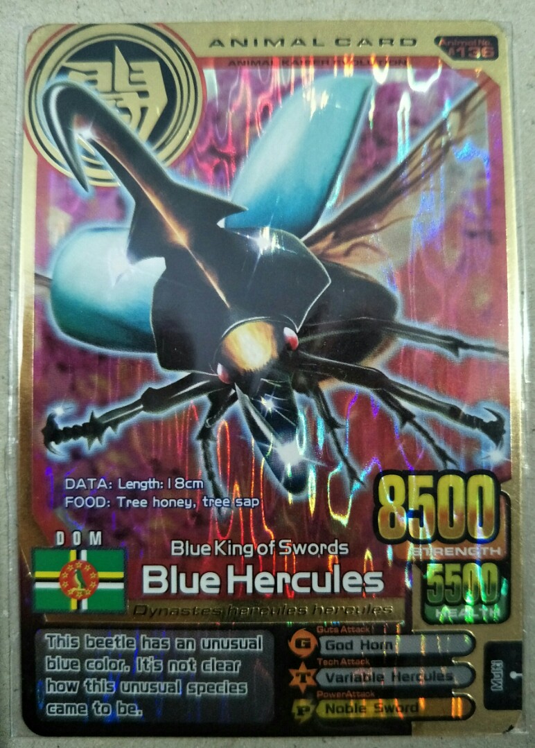 BANDAI Animal Kaiser Evo.6 Animal Card Blue Hercules {Gold Rare}, Hobbies & Toys, Toys & Games ...