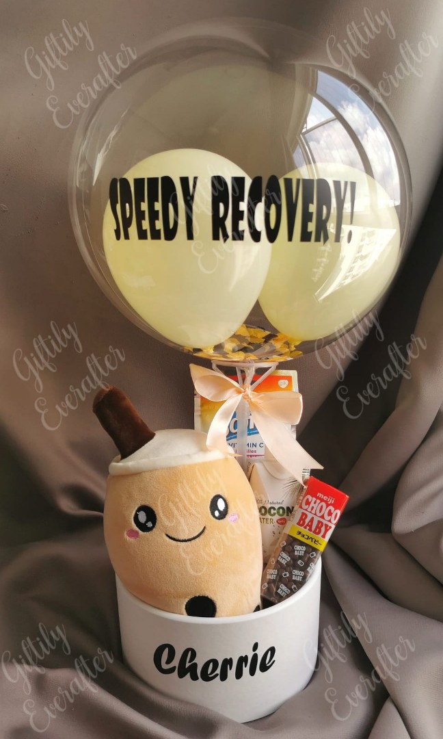 Bubble tea Get Well Soon hamper | Speedy recovery hamper | bubble tea ...