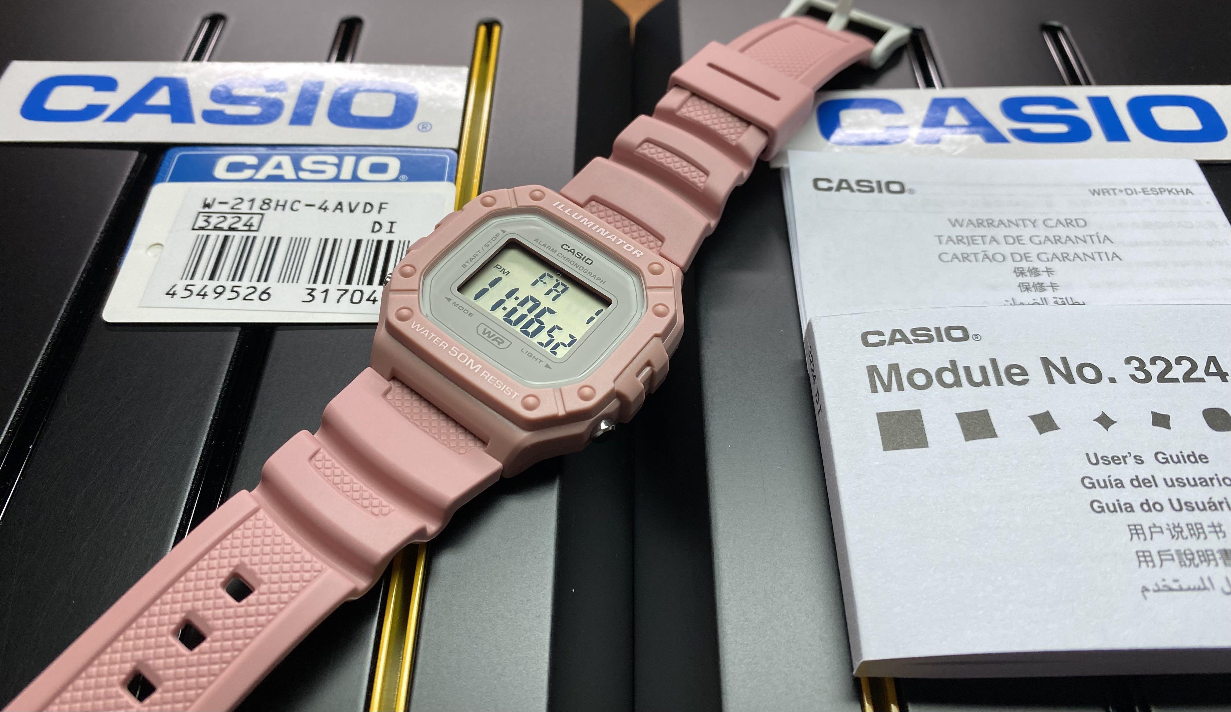 Casio Illuminator W-218HC-4A Digital Quartz W218HC-4A Pink W218 Unisex ...