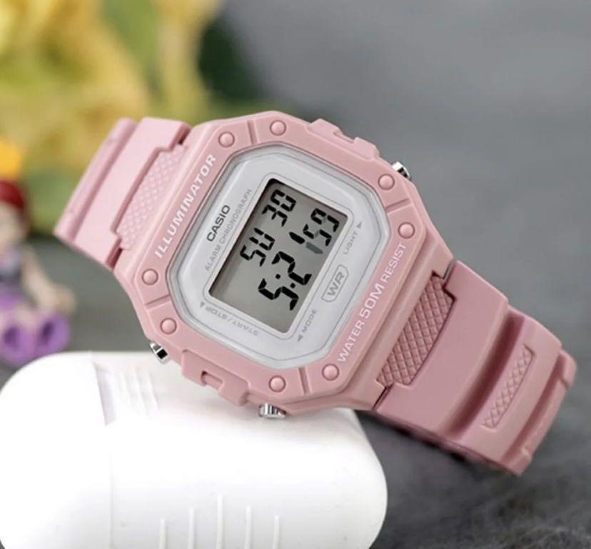 Casio Illuminator W-218HC-4A Digital Quartz W218HC-4A Pink W218 Unisex ...