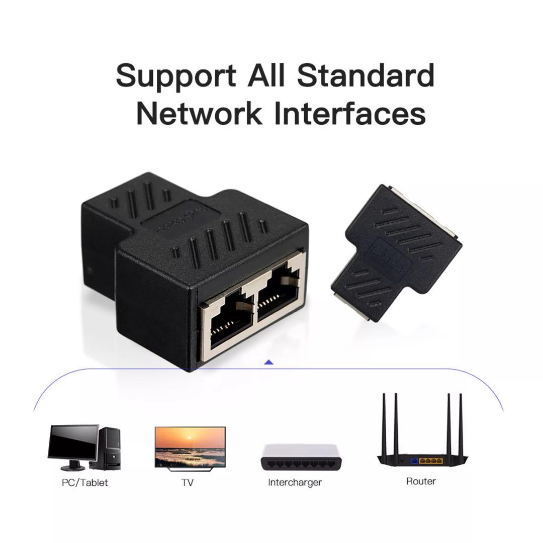 Covvy RJ45 Splitter Connector Female to Female Network Adapter 1 to 2 ...