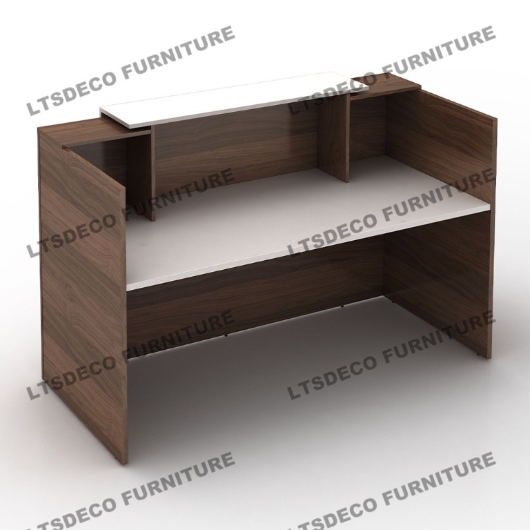 customized reception table with counter top in laminated finish and ...