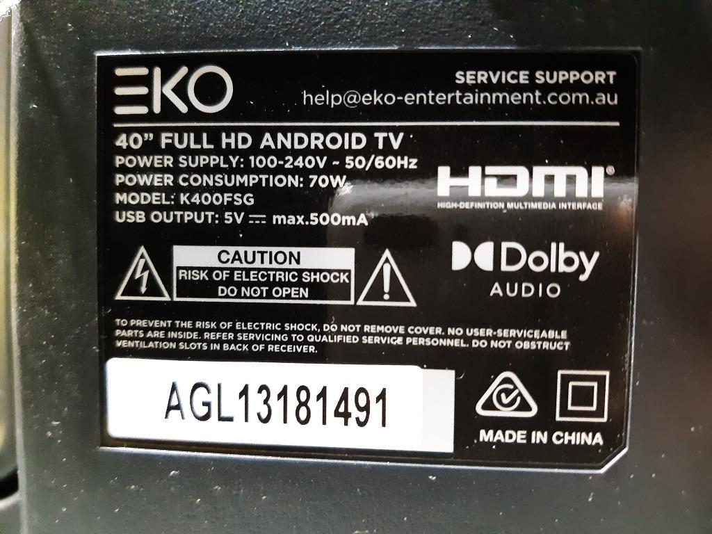 EKO 40" Full HD Android TV, Furniture & Home Living, Furniture, TV ...