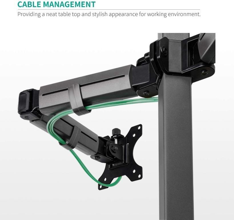EleTab Dual Monitor Stand - Heavy Duty Dual Arm Monitor Desk Mount ...