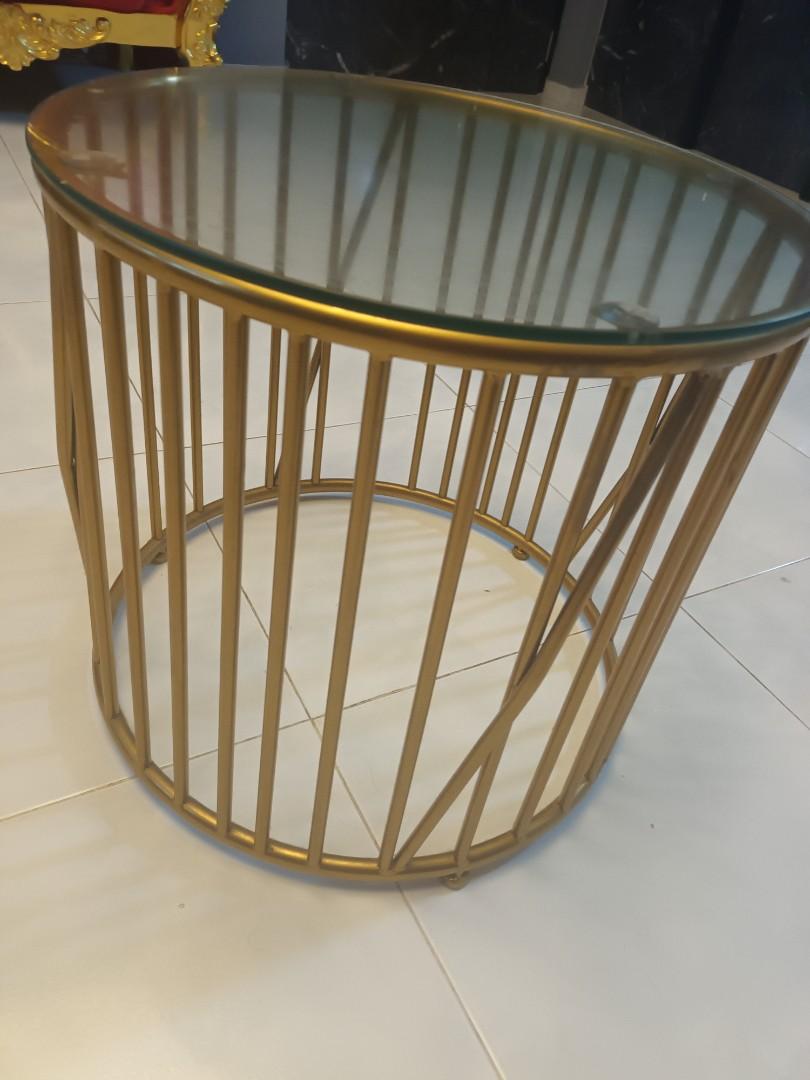 Gold 50cm coffee table, Furniture & Home Living, Furniture, Tables ...