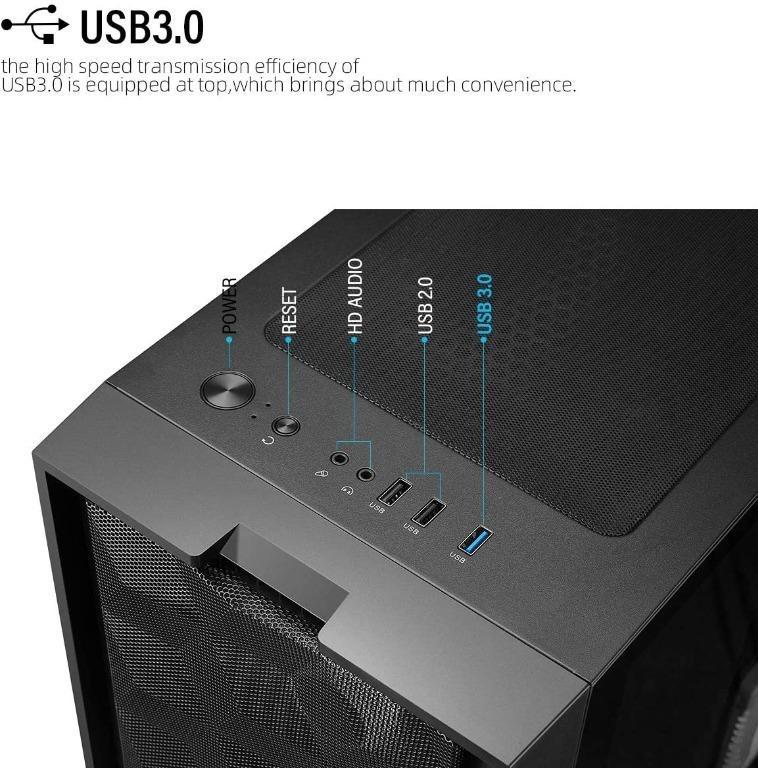 GOLDEN FIELD- Magician Mid Tower ATX/MATX Case, High Airflow Mesh Front ...