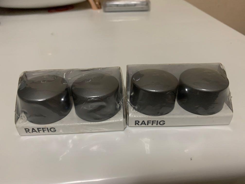 Ikea Raffig curtain rod ends, grey , Furniture & Home Living, Home ...