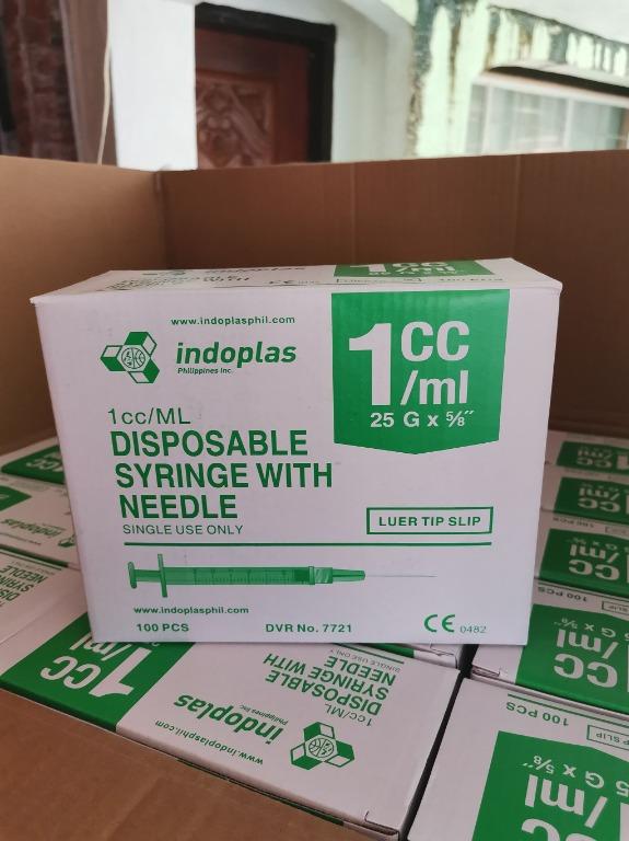 Indoplas Disposable Syringe 1 ml Box of 100, Health & Nutrition ...