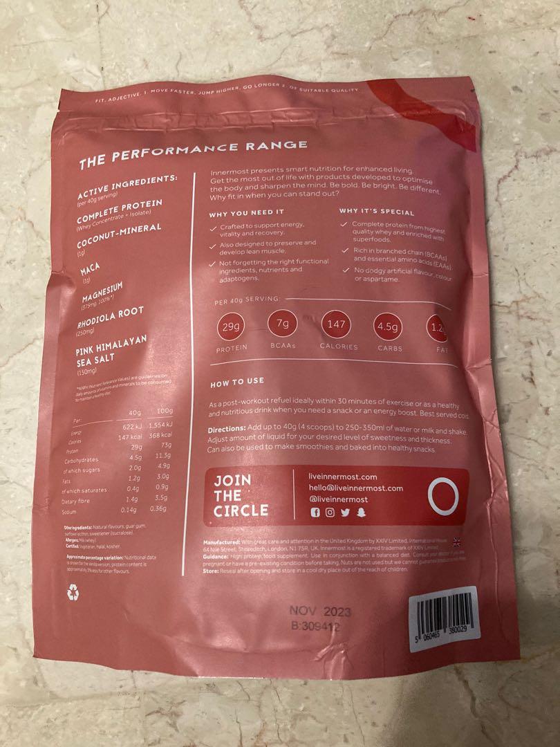 Innermost Whey protein powder 600g, Health & Nutrition, Health ...