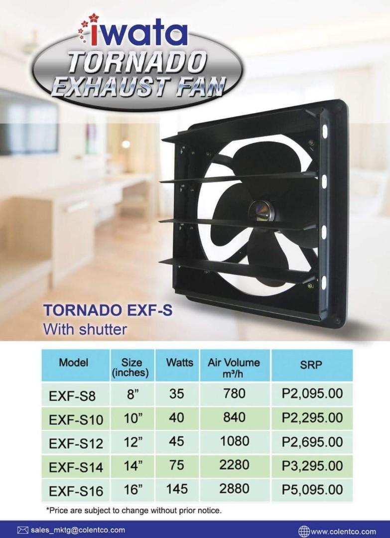 IWATA INDUSTRIAL EXHAUST FAN, Furniture & Home Living, Lighting & Fans ...
