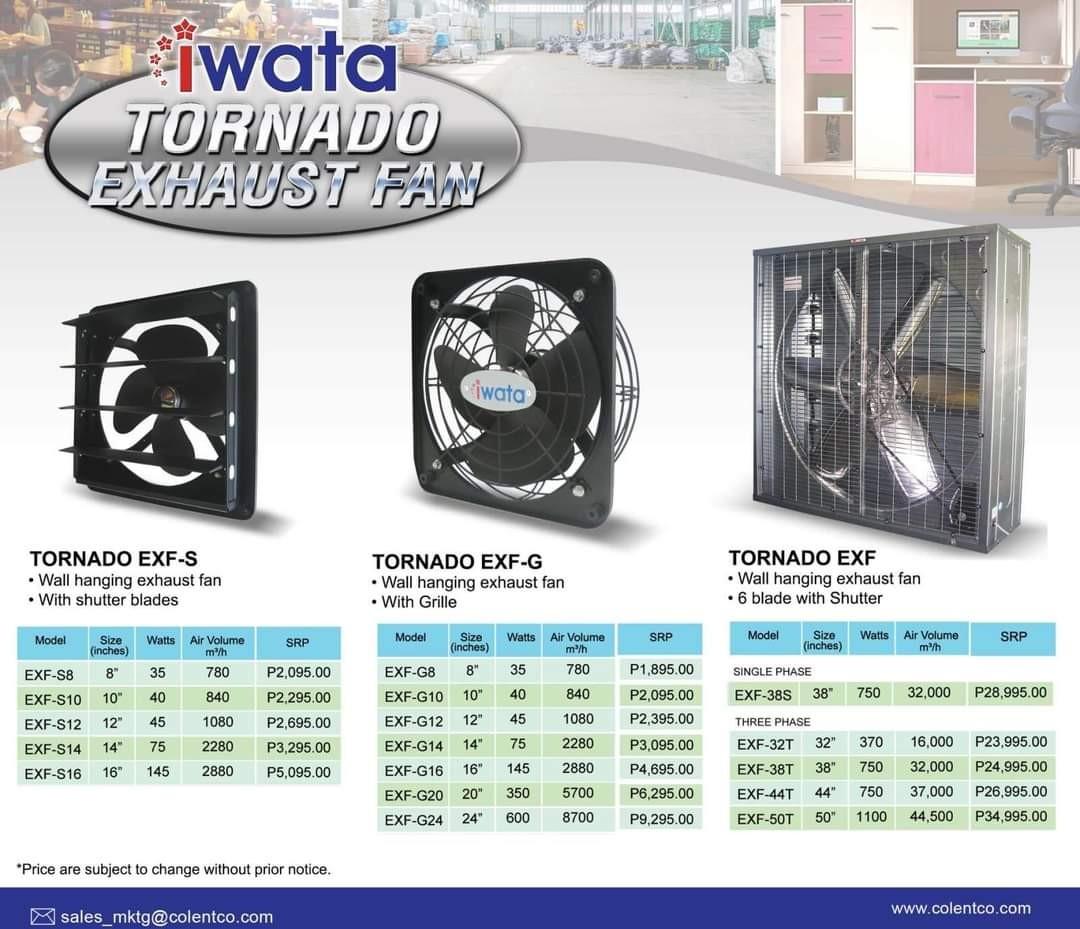 IWATA INDUSTRIAL EXHAUST FAN, Furniture & Home Living, Lighting & Fans ...