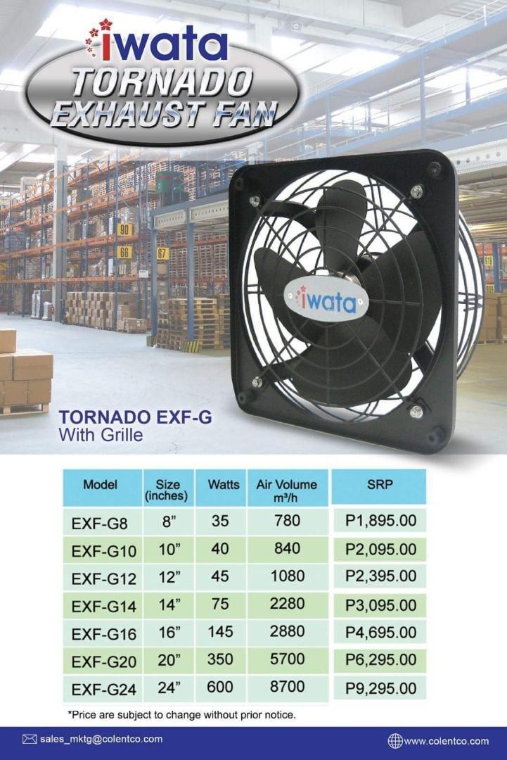 IWATA INDUSTRIAL EXHAUST FAN, Furniture & Home Living, Lighting & Fans ...