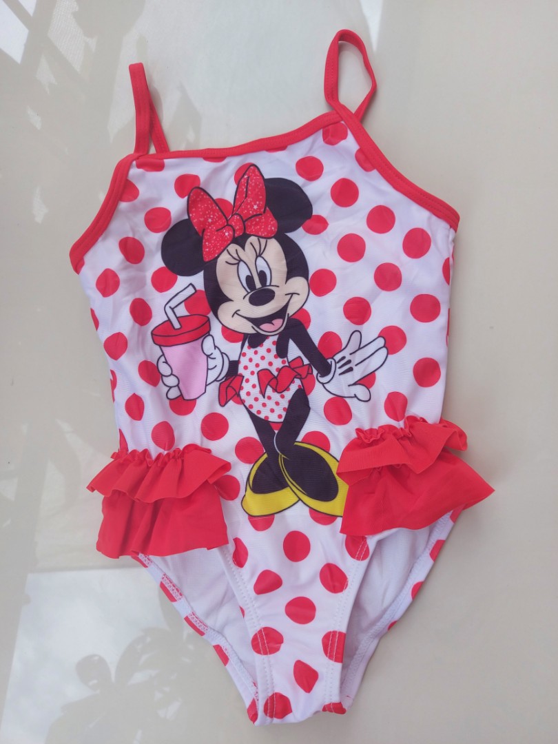 Minnie Mouse Swimsuit, Babies & Kids, Babies & Kids Fashion on Carousell