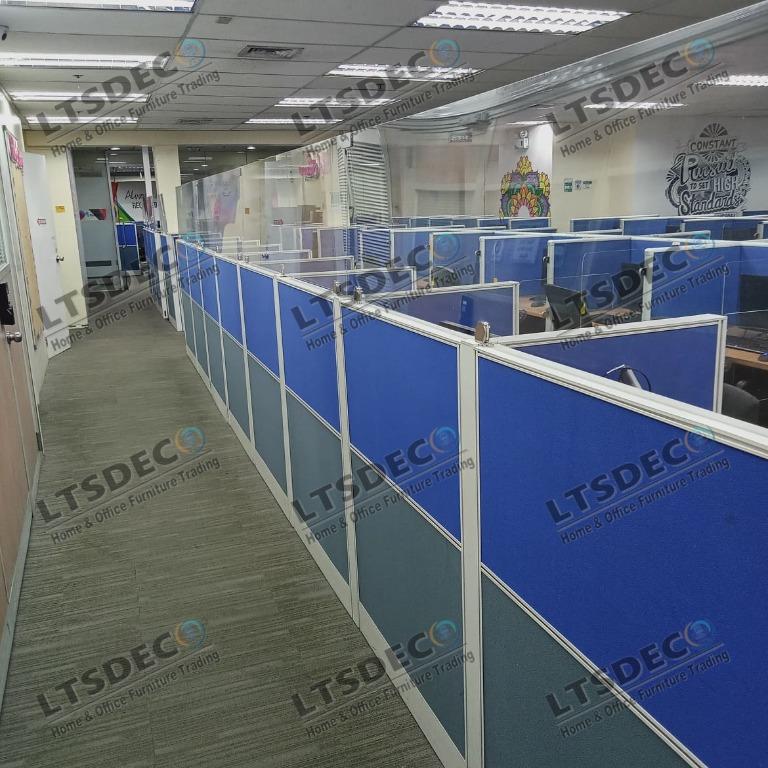 Modular Workstation Office Partition System with Acrylic Glass Barrier ...