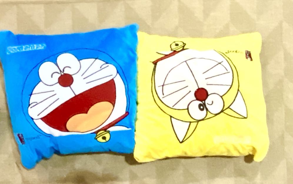 Pair of Cute Doraemon soft cushions (2), Hobbies & Toys, Toys & Games ...