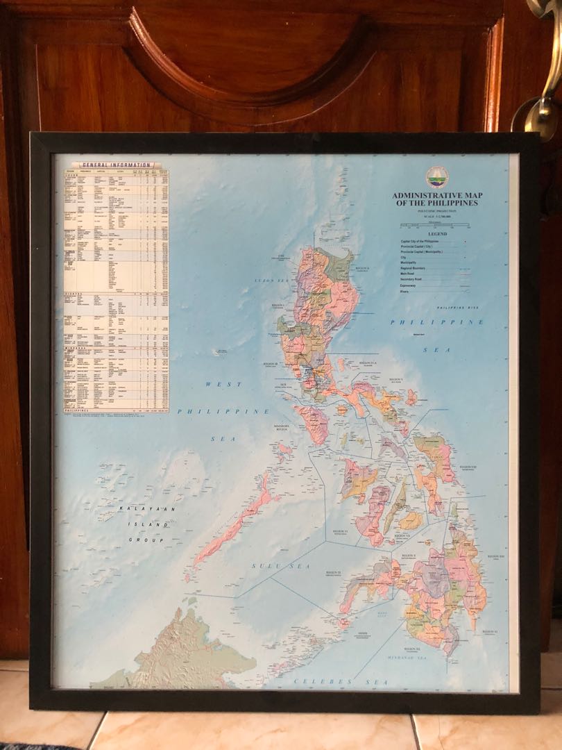 Philippine Map (framed), Furniture & Home Living, Home Decor, Other ...