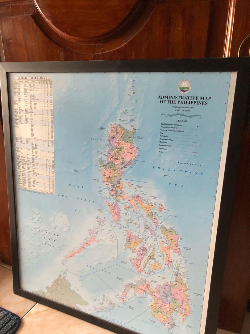 Philippine Map (framed), Furniture & Home Living, Home Decor, Other ...