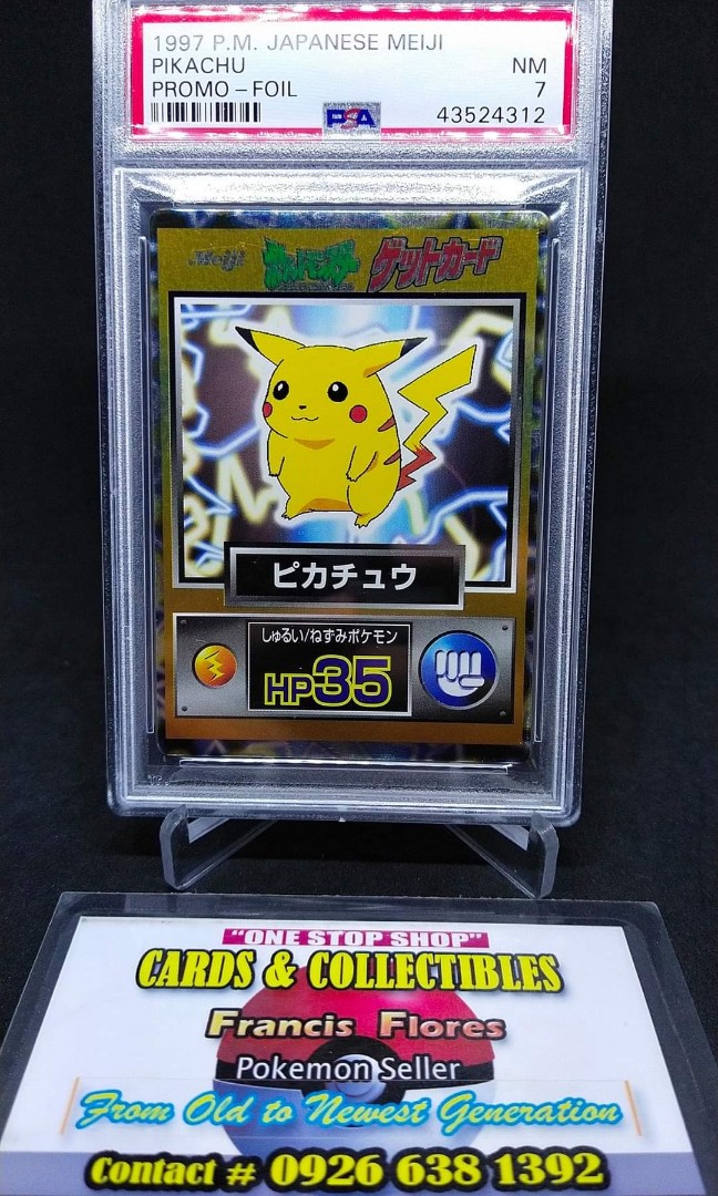 Pokemon GRADED Card - PSA 7: PIKACHU - FOIL (MEIJI PROMO) YEAR 1997 ...