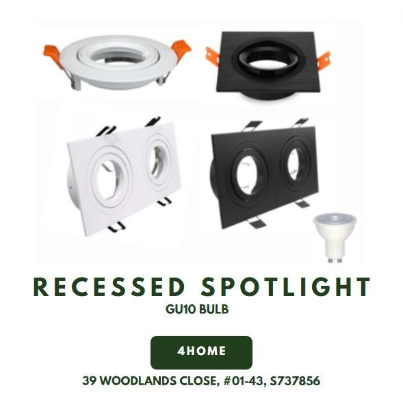 Recessed LED Spotlight Casing Black White downlight, Furniture & Home ...