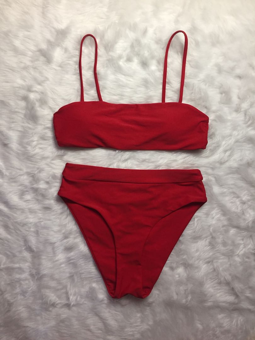 Red bikini, Women's Fashion, Swimwear, Bikinis & Swimsuits on Carousell