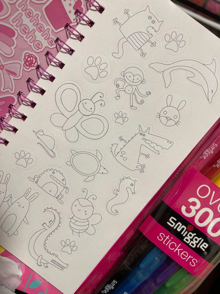 STICKERS - Smiggle Colour & Sketch Sticker Book (Customisable Stickers ...