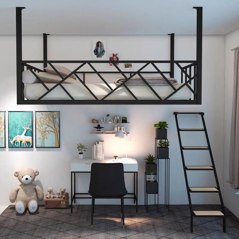 Steel Legless Ceiling Mounted Loft Bed System, Furniture & Home Living ...