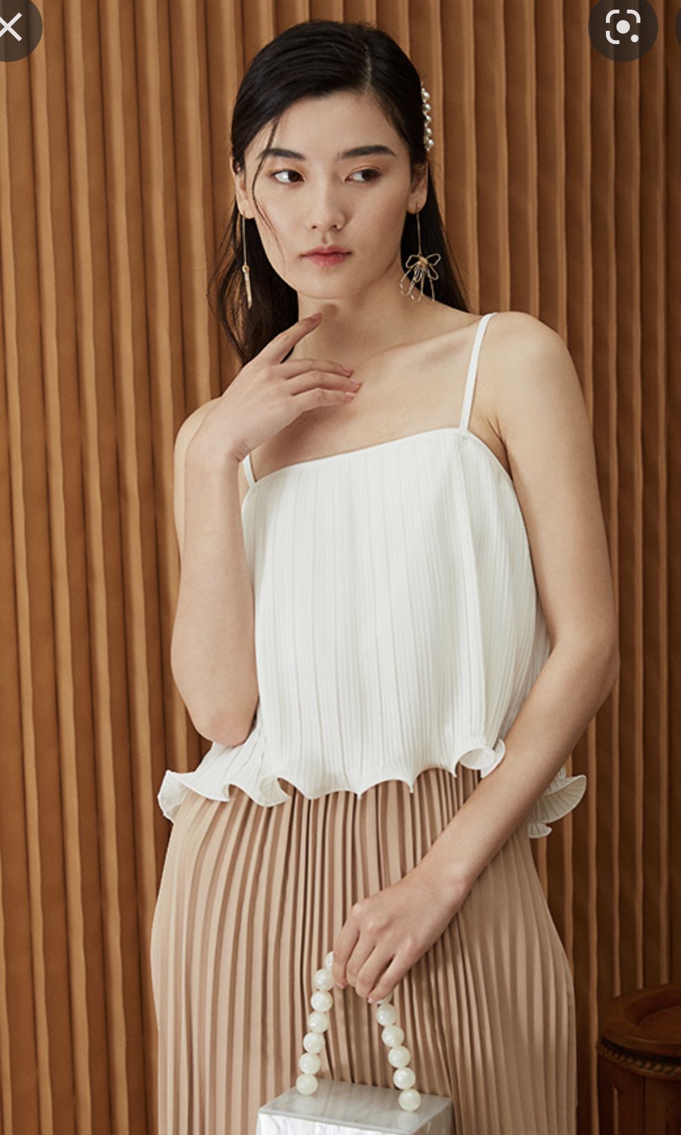 TCL Ristelle Two Way Pleated Top, White M, Women's Fashion, Tops ...