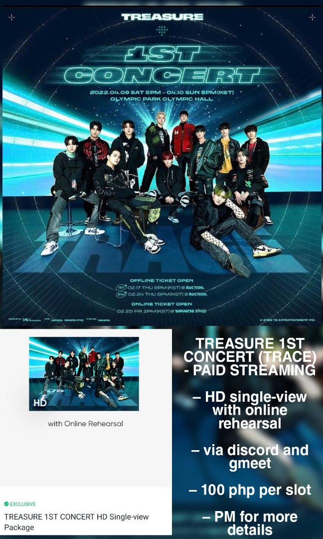 TREASURE 1ST CONCERT (TRACE) STREAMING, Announcements on Carousell